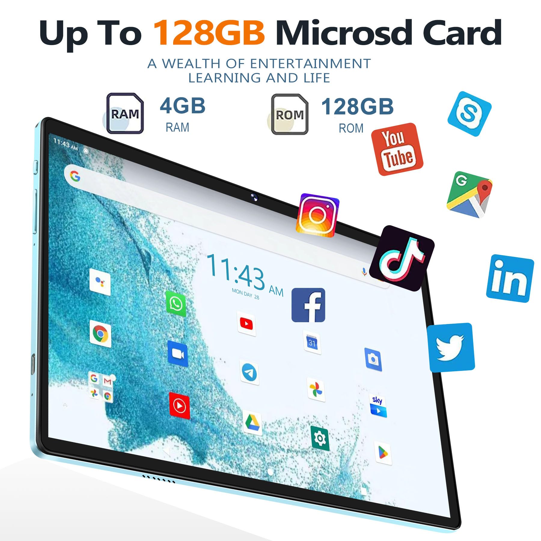 Mua FACETEL 2023 Newest Tablet 10 inch Android 11 Tablet 2 in 1 Tablet ...