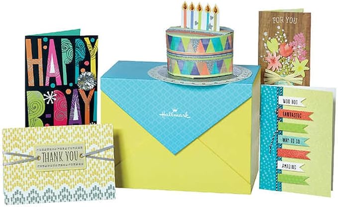 Amazon.com: Hallmark 25 All-Occasion Cards with Greeting Card Organizer ...