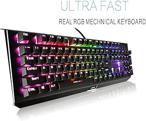 Amazon.com: Mechanical Gaming Keyboard,Backlit Wired RGB Gaming ...