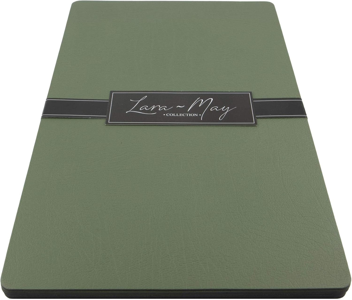 Sets of 4 Large Olive Green Recycled Leather Placemats (42cm x 26.5cm ...