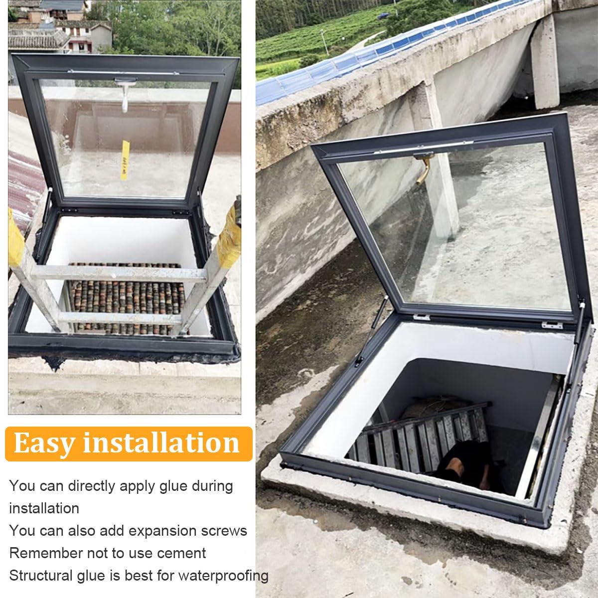 Skylight Roof Window, Sloped Flat Roof Lighting Well Window For Indoor ...