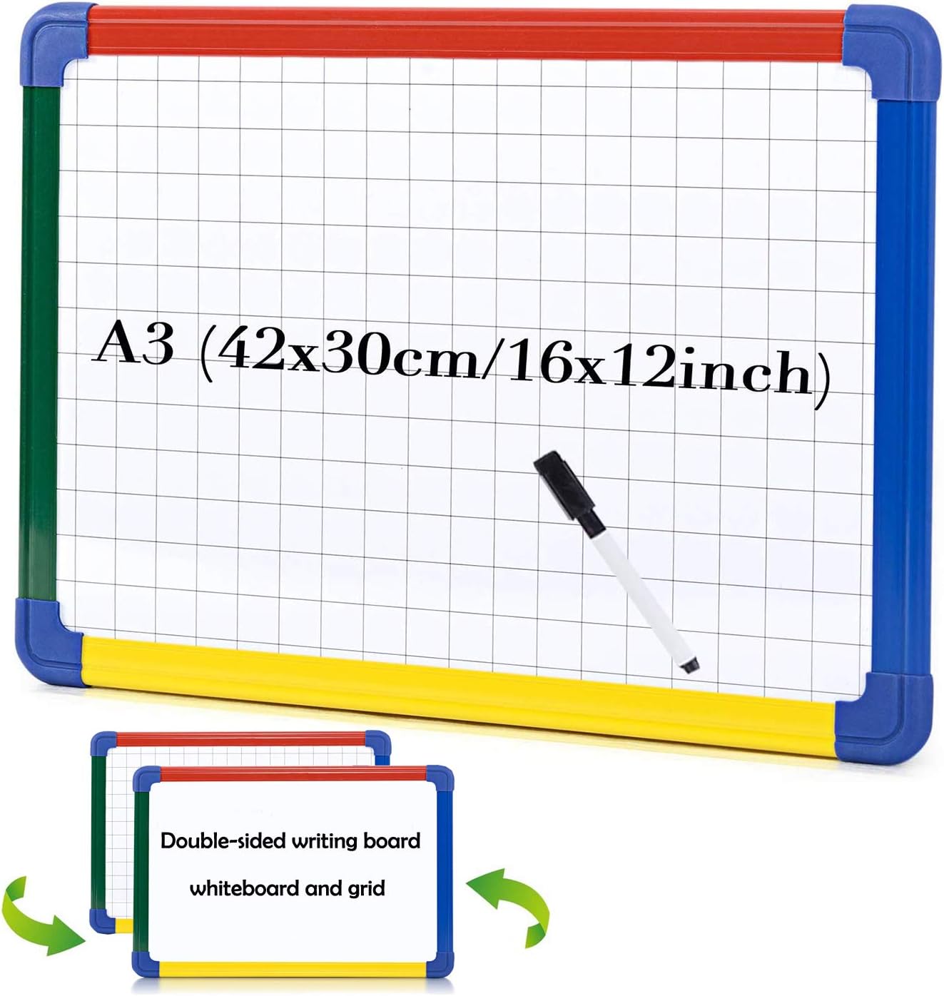 Swansea Kids Whiteboard A3 Children Mini Handwriting Board Double Side ...