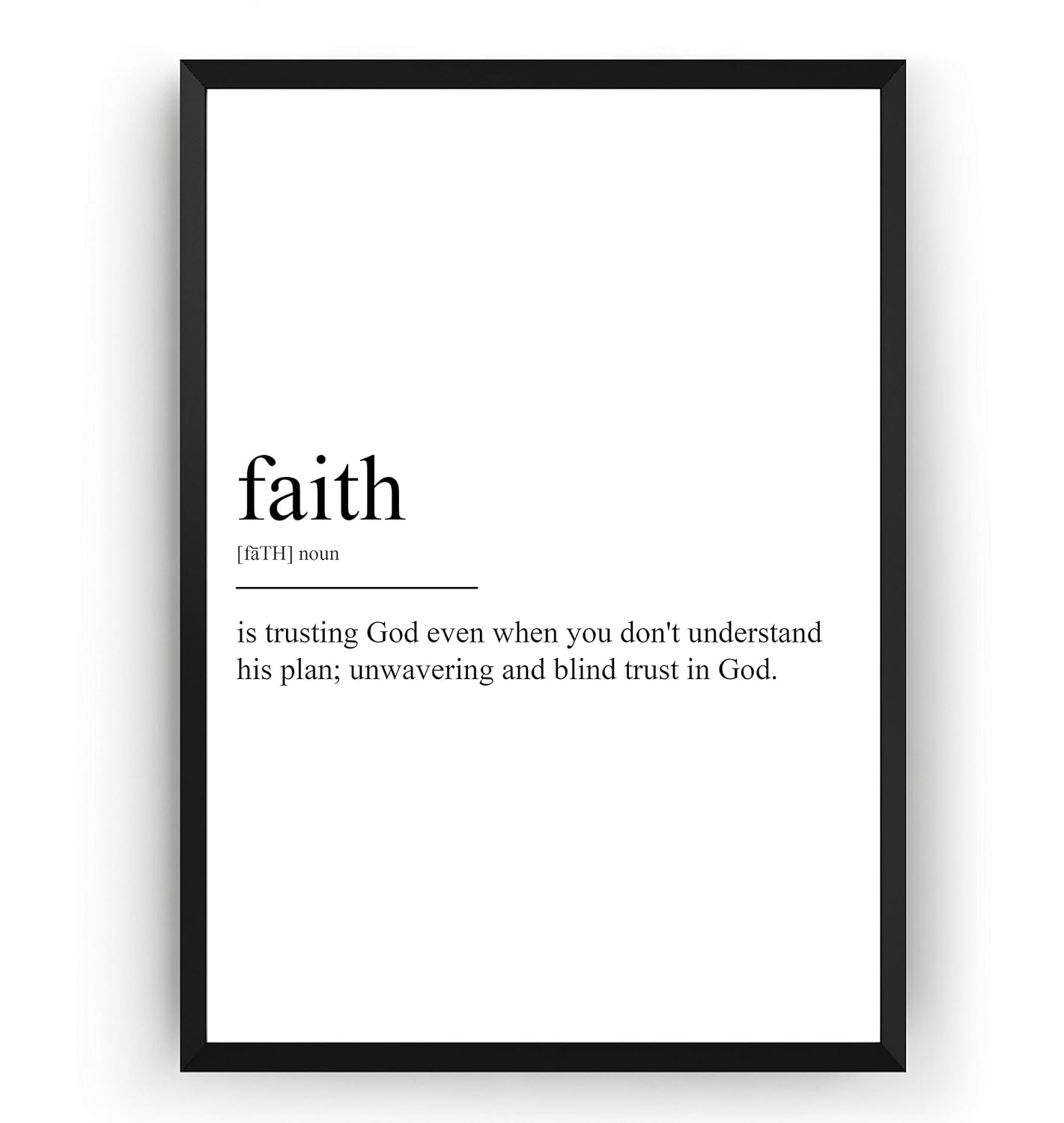 Faith Definition Print - Poster Gift Wall Art Motivation Quote ...
