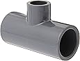 GF Piping Systems PVC Pipe Fitting, Reducing Tee, Schedule 80, Gray, 1 ...