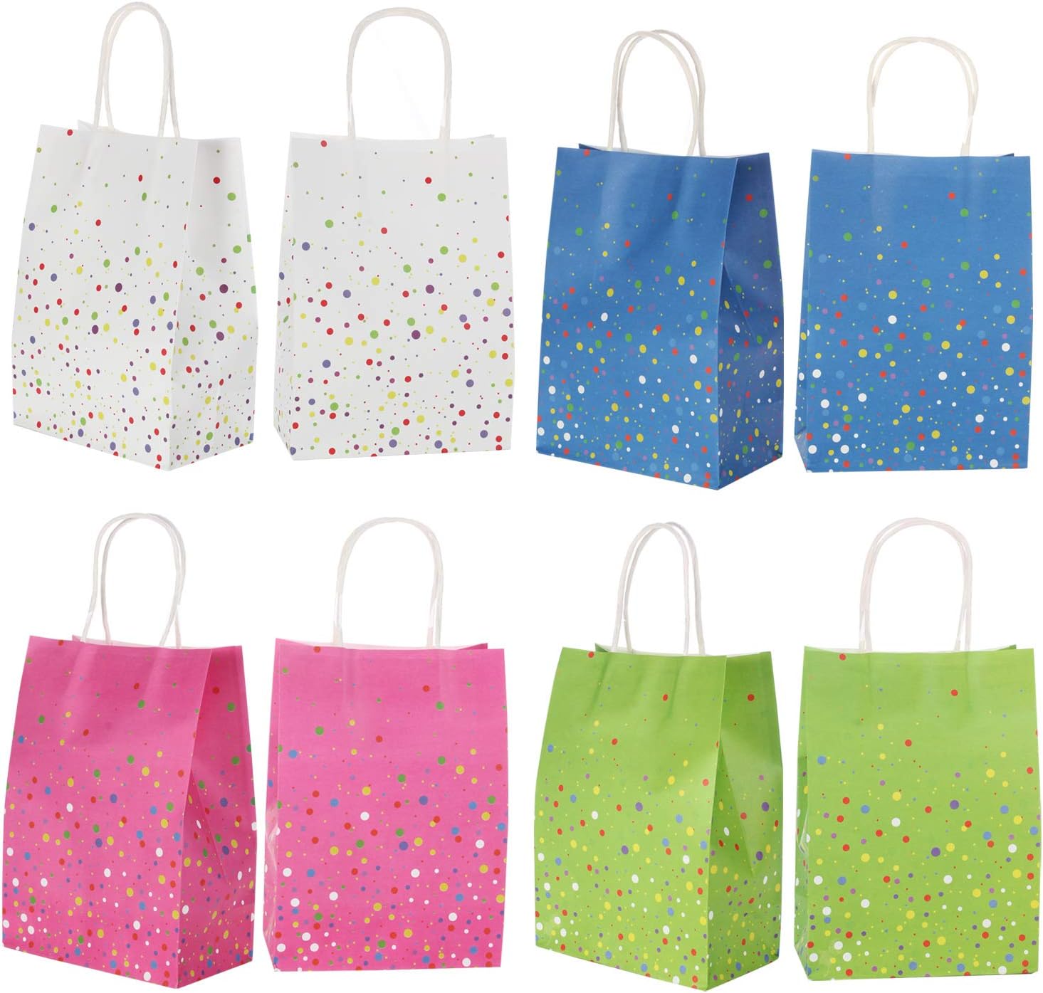 XNX 12 Pieces Christmas Color Paper Gift Bag Party Favor Bags Goodie ...