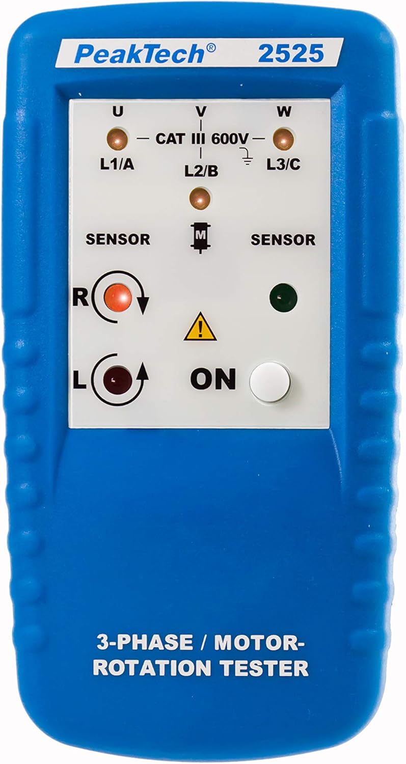 PeakTech P 2525 3-Phase Rotation Indicator for Power Current with LED ...