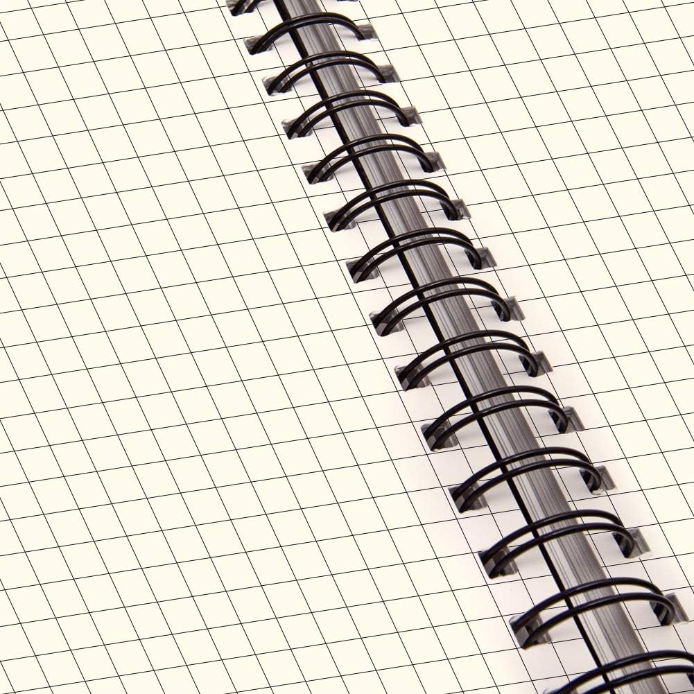 A4 Squared Paper Notebook, 5mm Spiral Kraft Cover Notepad Perfect for ...
