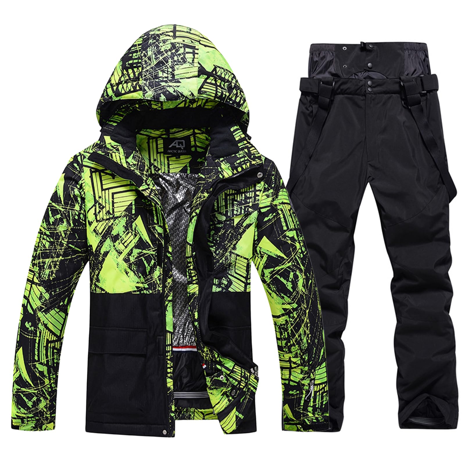 WOWULOVELY Men's Ski Jacket and Pants Set Winter Windproof Ski Suit Snowboarding Suit Mountain ...