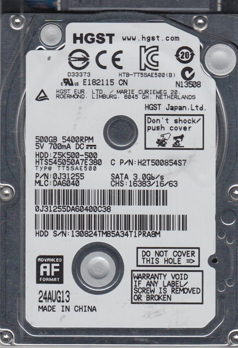 Hitachi HTS545050A7E380 HDD 2,5", 500 GB, Nero: Amazon.it: Elettronica