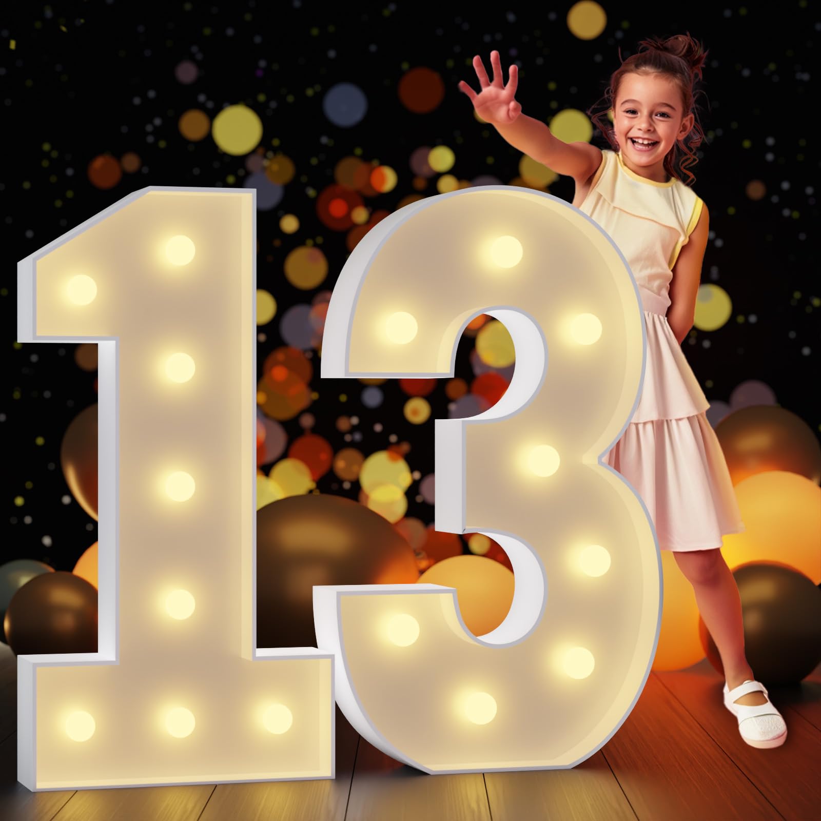 Imprsv Marquee Numbers 3 Feet Tall: 13th Birthday Decorations Large ...