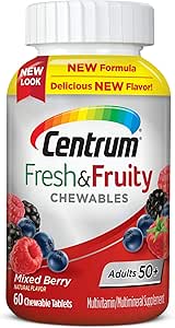 Amazon.com: Centrum Adults 50+ Fresh & Fruity Chewables Multivitamin ...