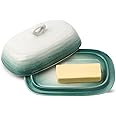 Amazon.com | Hasense Butter Dish with Lid, Ceramic Butter Dish with Cover for Countertop ...