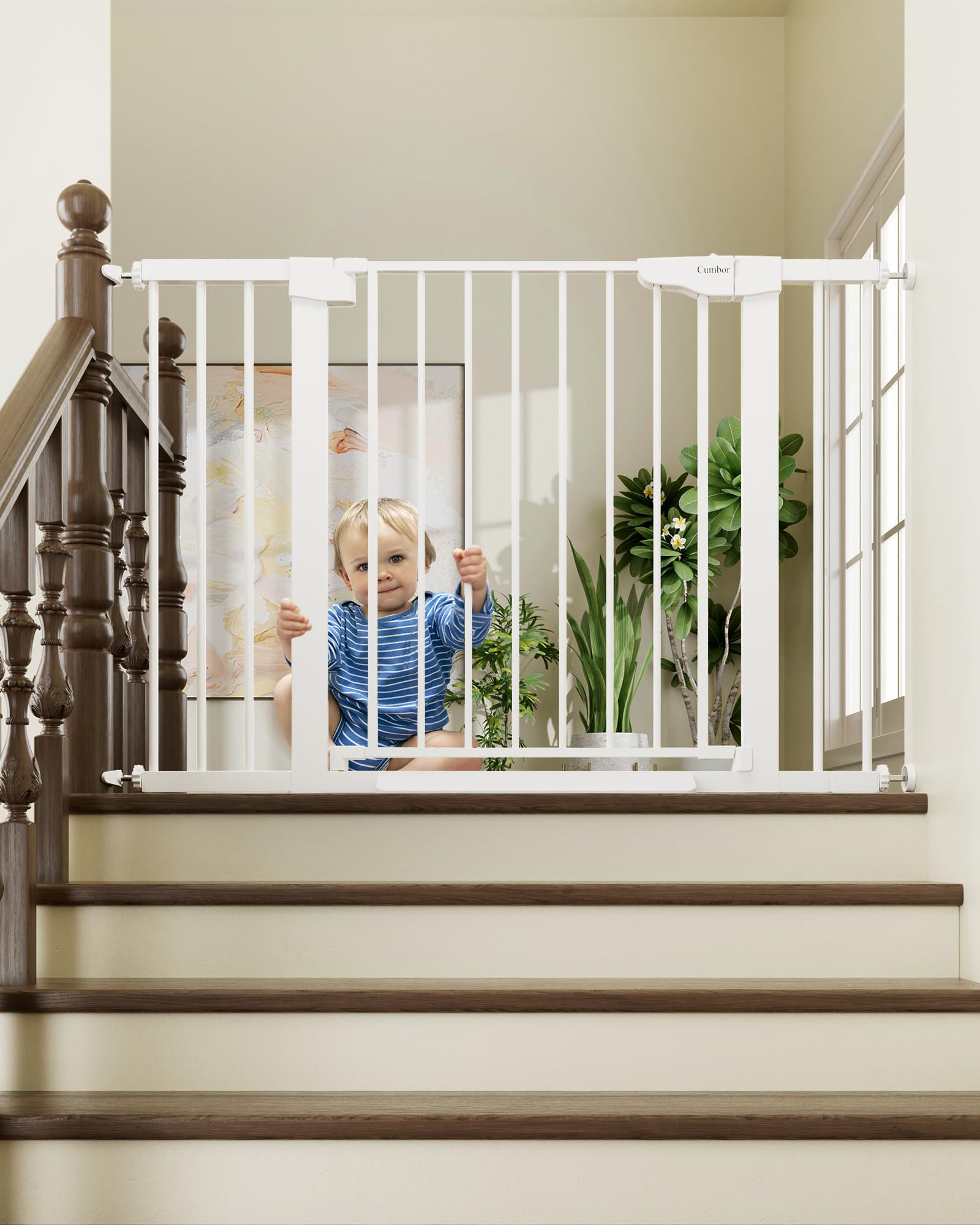 Baby Gate For Stairs 29-48 Inch & Doorways - Pressure Mount Safety Gate ...