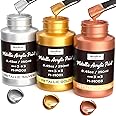 Amazon.com: Nicpro Acrylic Paint Metallic, 3 Colors Gold, Silver ...