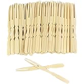Amazon.com: Mini Fruit Fork 3.5 inch Mini Bamboo Forks Cocktail Forks ...