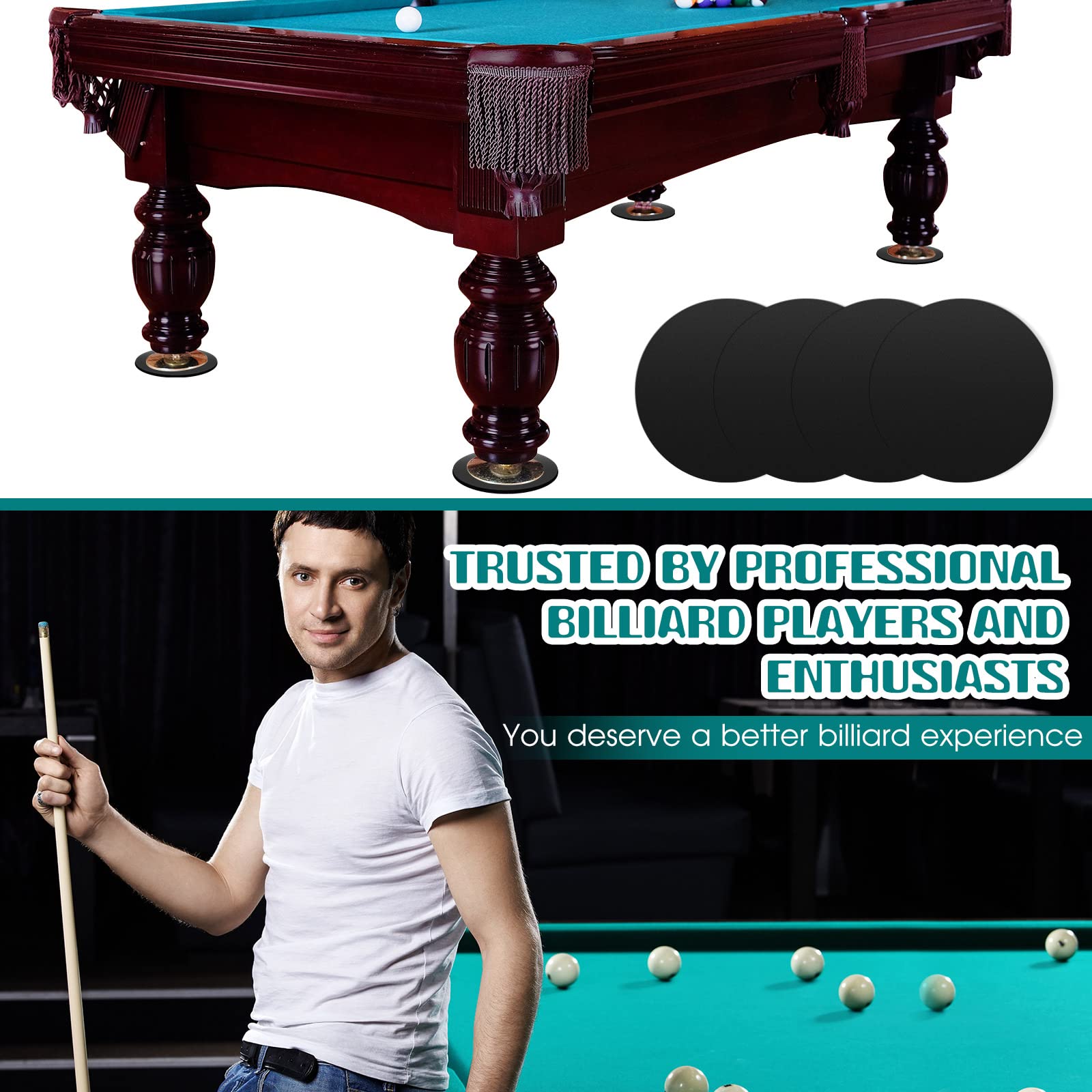 Mua 50 Pcs Billiard Pool Table Leg Shims 3" Diameter Rubber Pool Table ...