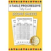2-Table Progressive Tally Card Score Sheets: Over 120 Sheets For ...