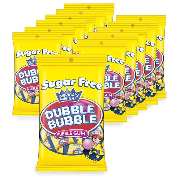 Amazon.com : Dubble Bubble Sugar Free 3.25 oz Bags, 12Count : Grocery ...
