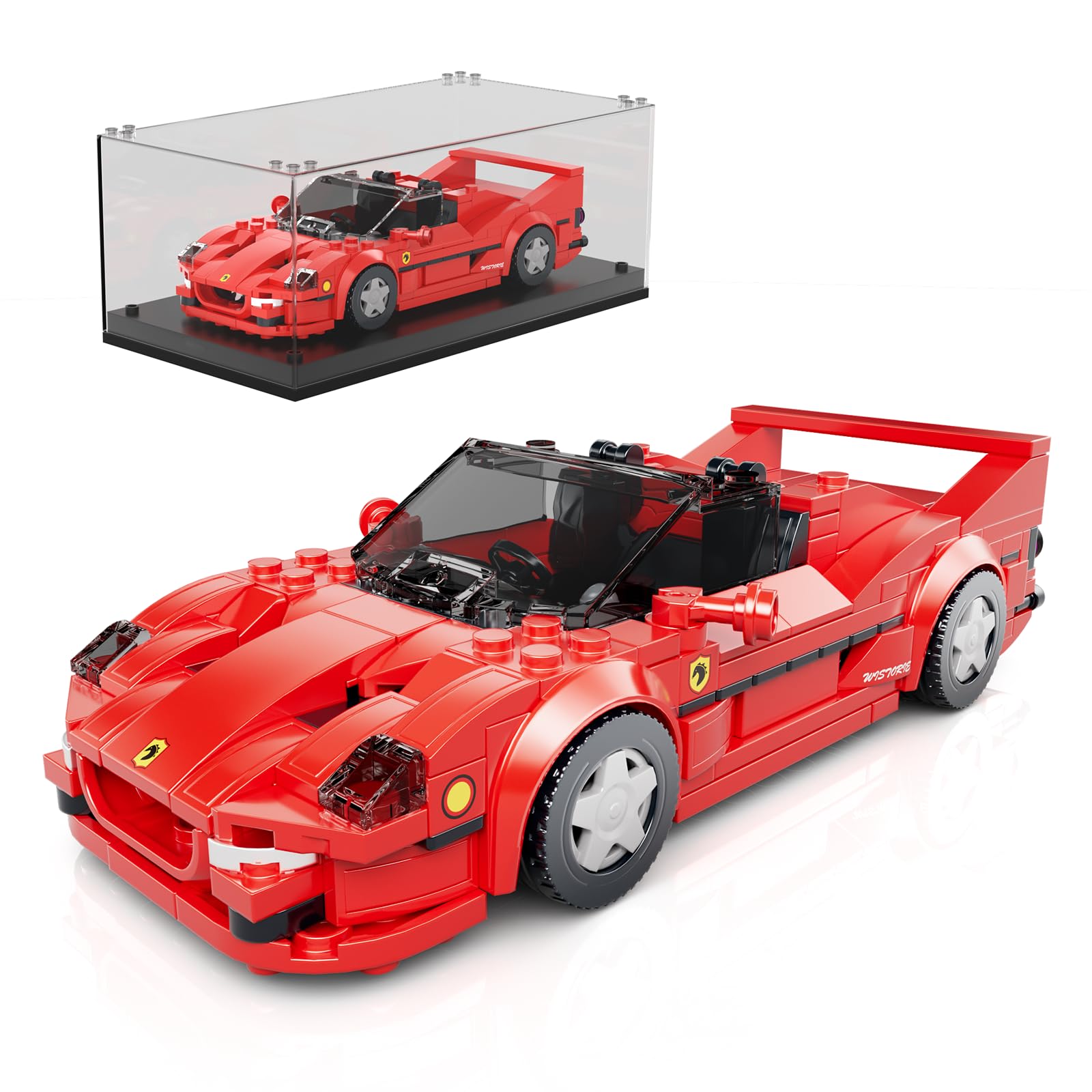 Mould King Speed Champion Car Building Toys with Acrylic Display Case ...