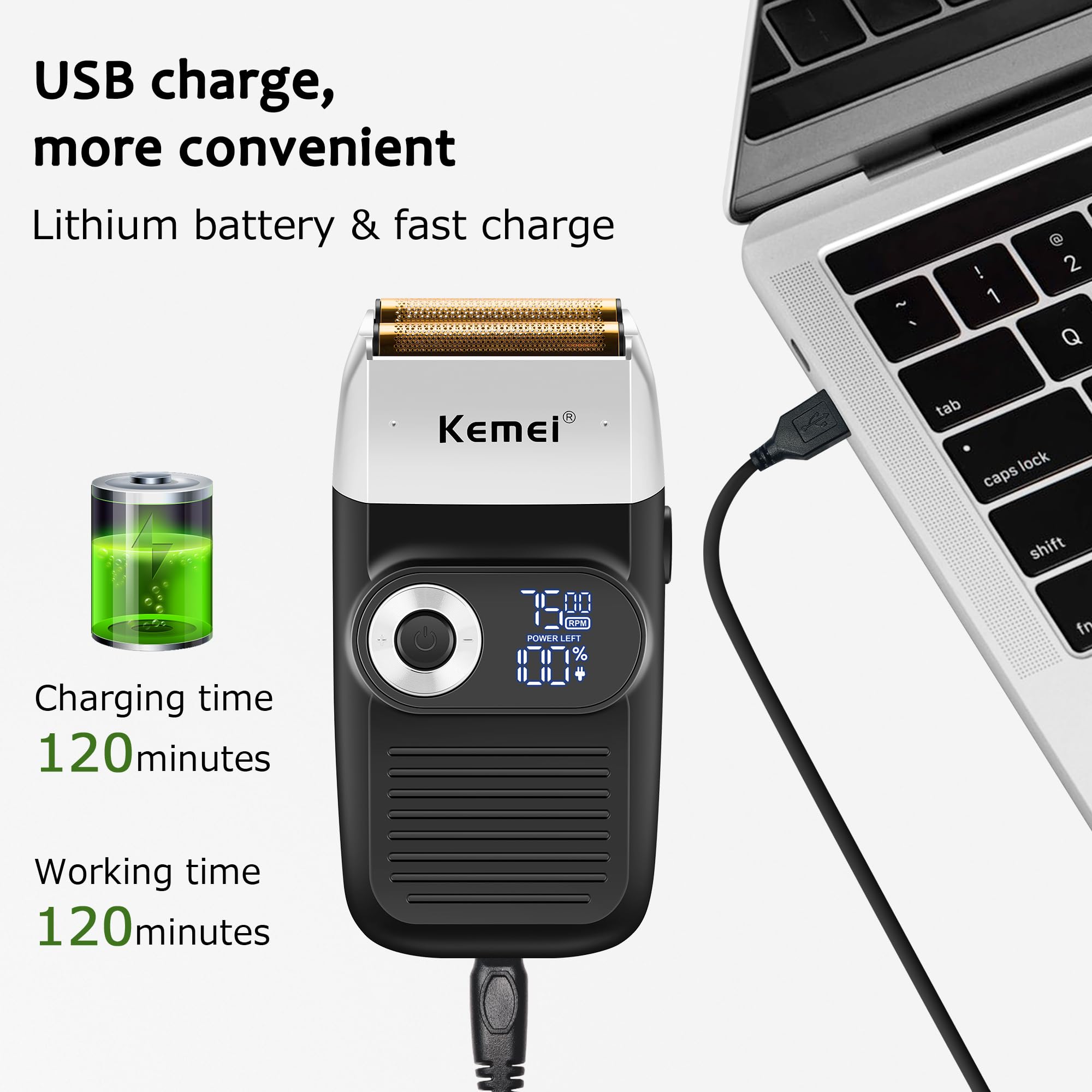 Mua KEMEI Foil Professional Electric Shaver for Men Razor with Bald ...