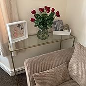 VASAGLE Console Table, Tempered Glass Table, Modern Sofa or Entryway ...