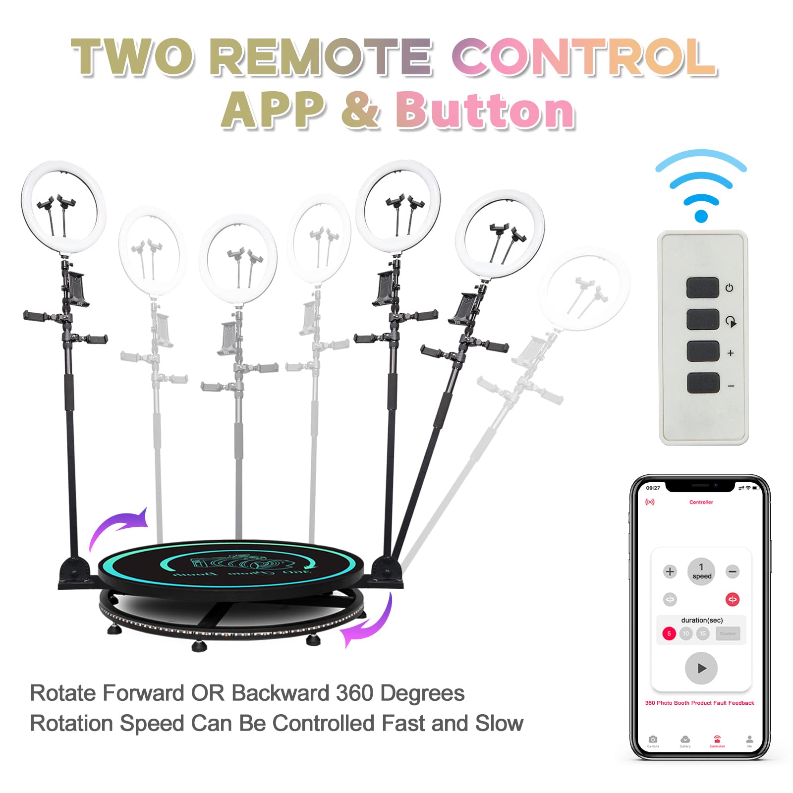 Mua MWE 360 Photo Booth Machine for Parties with Flight Case,Logo Customization,Software APP ...
