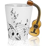 Music Coffee Mug with Lid and Violin Handle 13.5 Ounce, Water Tea ...