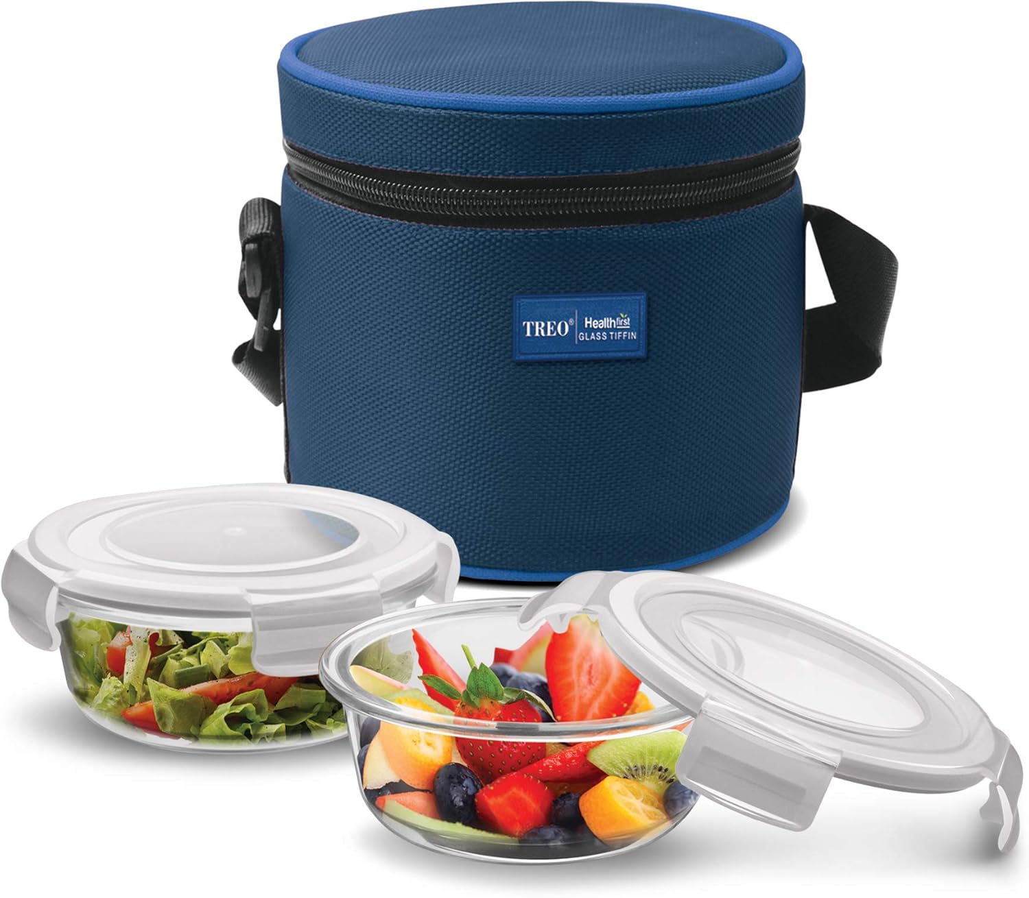 Buy Treo by Milton Health First Round Container Glass Tiffin, 380 ml, 2 ...