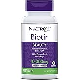 Amazon.com: Natrol Biotin, Maximum Strength, 10,000 mcg Tablets 100 ea ...