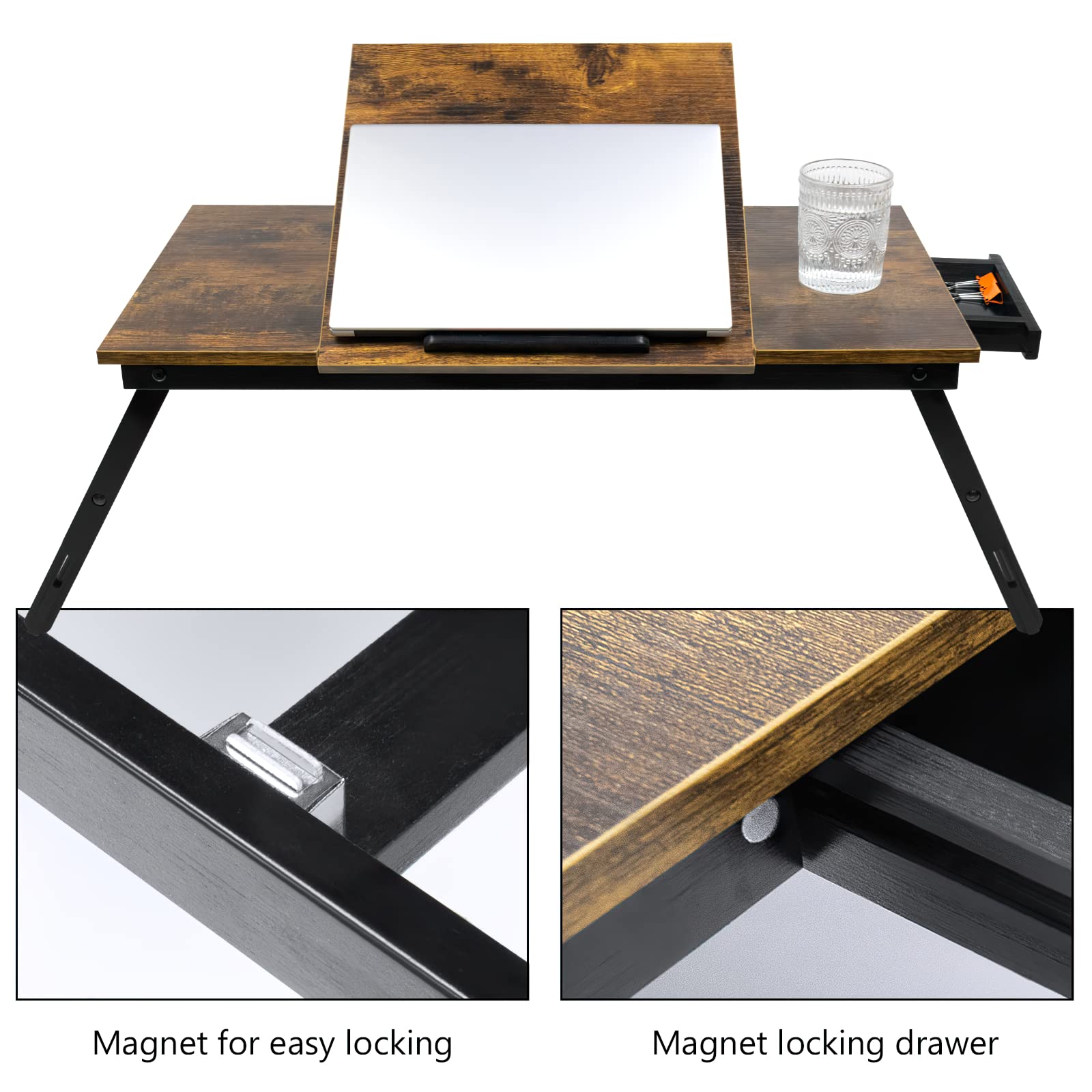 Mua Bamboo Laptop Desk Bed Tray Table Adjustable Table for Computer ...