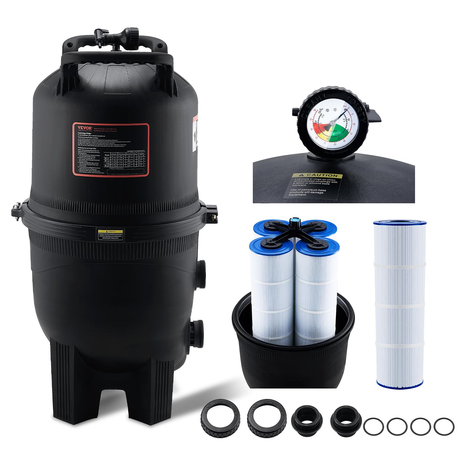 VEVOR 2024 Cartridge Pool Filter Tank & Element for Above Ground ...