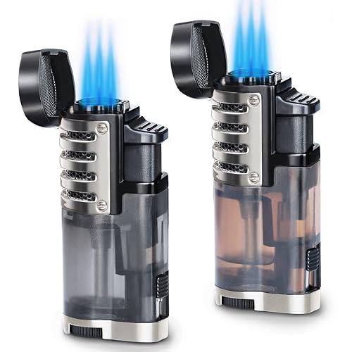 Torch Lighter 2 Pack Triple Jet Flame Butane Torch Lighters Refillable ...