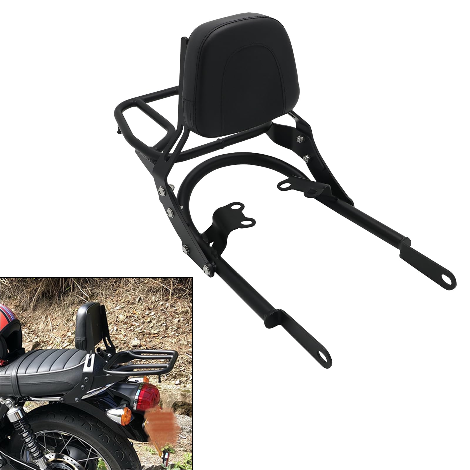 FENGREN Backrest Sissy Bar Luggage Rack Rear Seat Handle Grab Rail Bar ...
