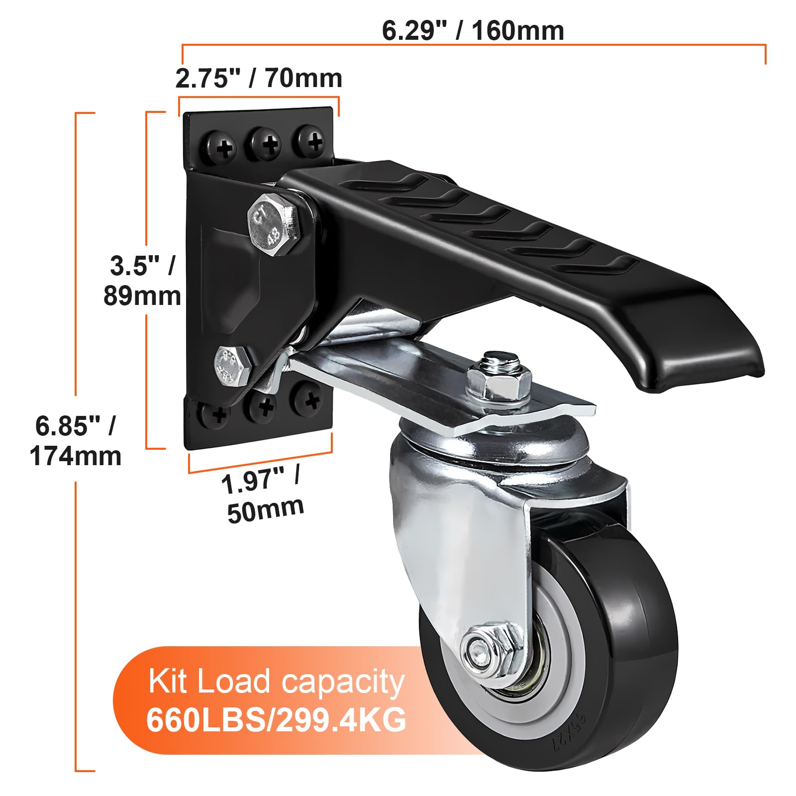 Mua VEVOR Workbench Casters kit 660 lbs Load Capacity, Set of 4, 2.5 ...