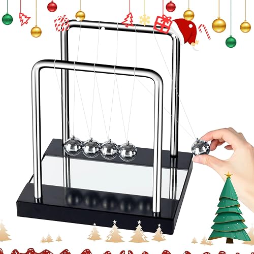 DOTSOG Newton's Cradle Desk Table Decor Metal Pendulum Ball Newton Ball ...