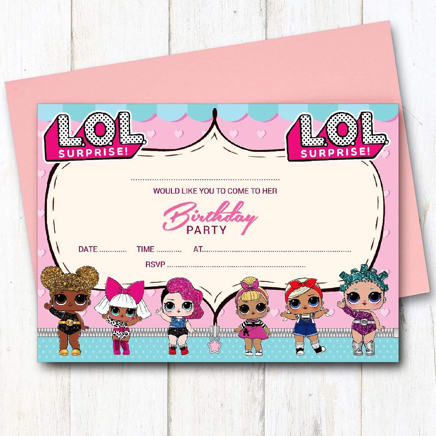 DRAAK 10 x LOL Birthday Party Invitations Invites Girl Children Kids ...