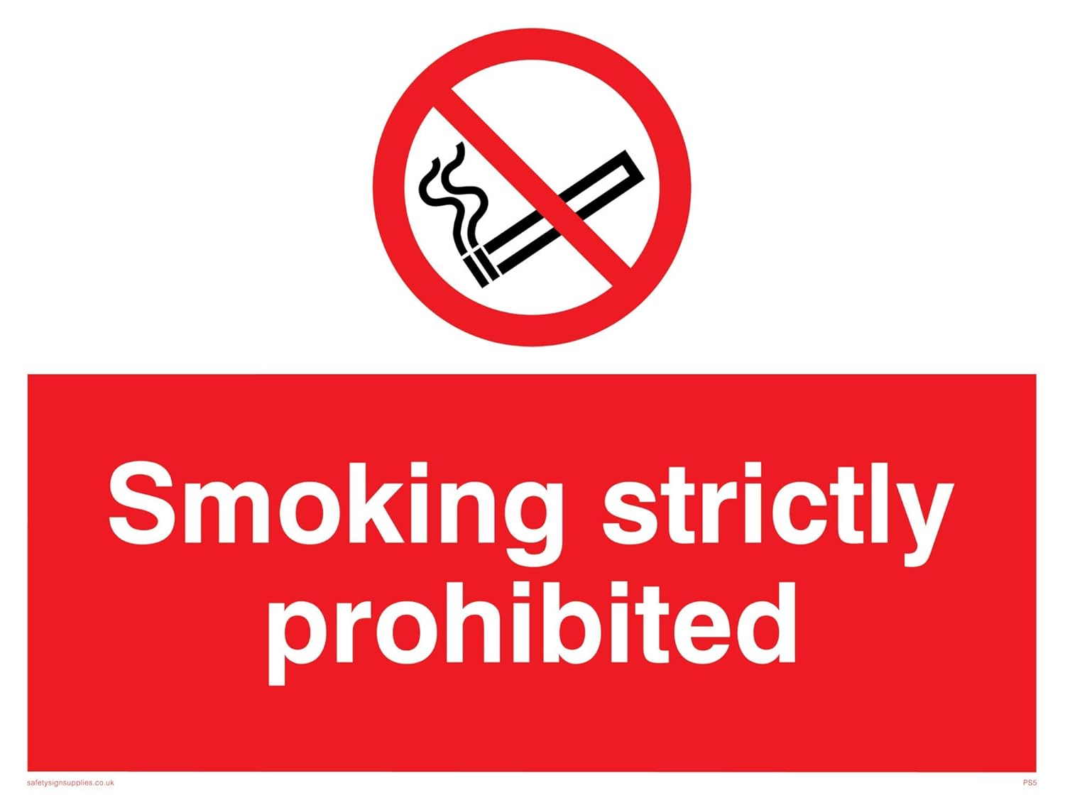 Viking Signs PS5-A3L-3D”Smoking Strictly Prohibited” Sign, PVC, 3 mm ...