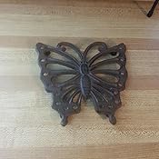 Amazon.com: Cast Iron Trivet - Vintage Butterfly - 6.3"x6.1" - With ...
