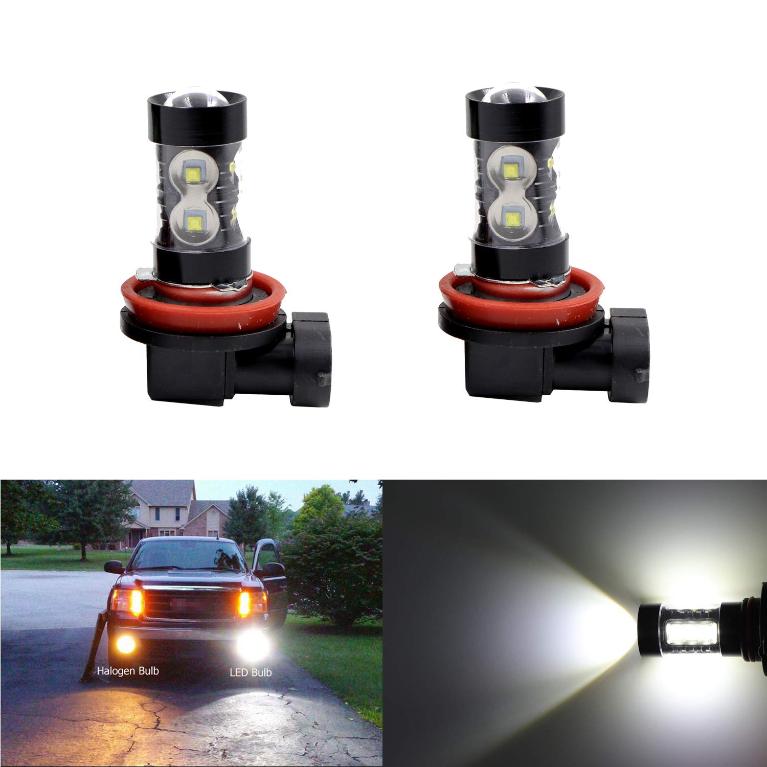 Amazon.com: Extremely Bright Max 50W High Power H11 H8 H16 H11LL H8LL ...