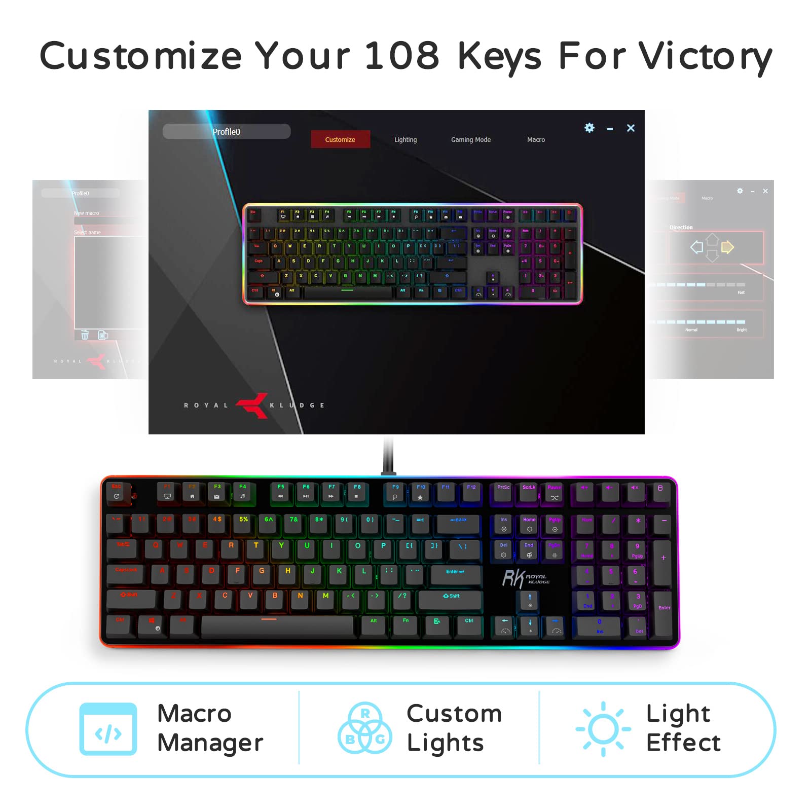 Mua RK ROYAL KLUDGE RK918 Wired Mechanical Keyboard, RGB Backlit Gaming ...