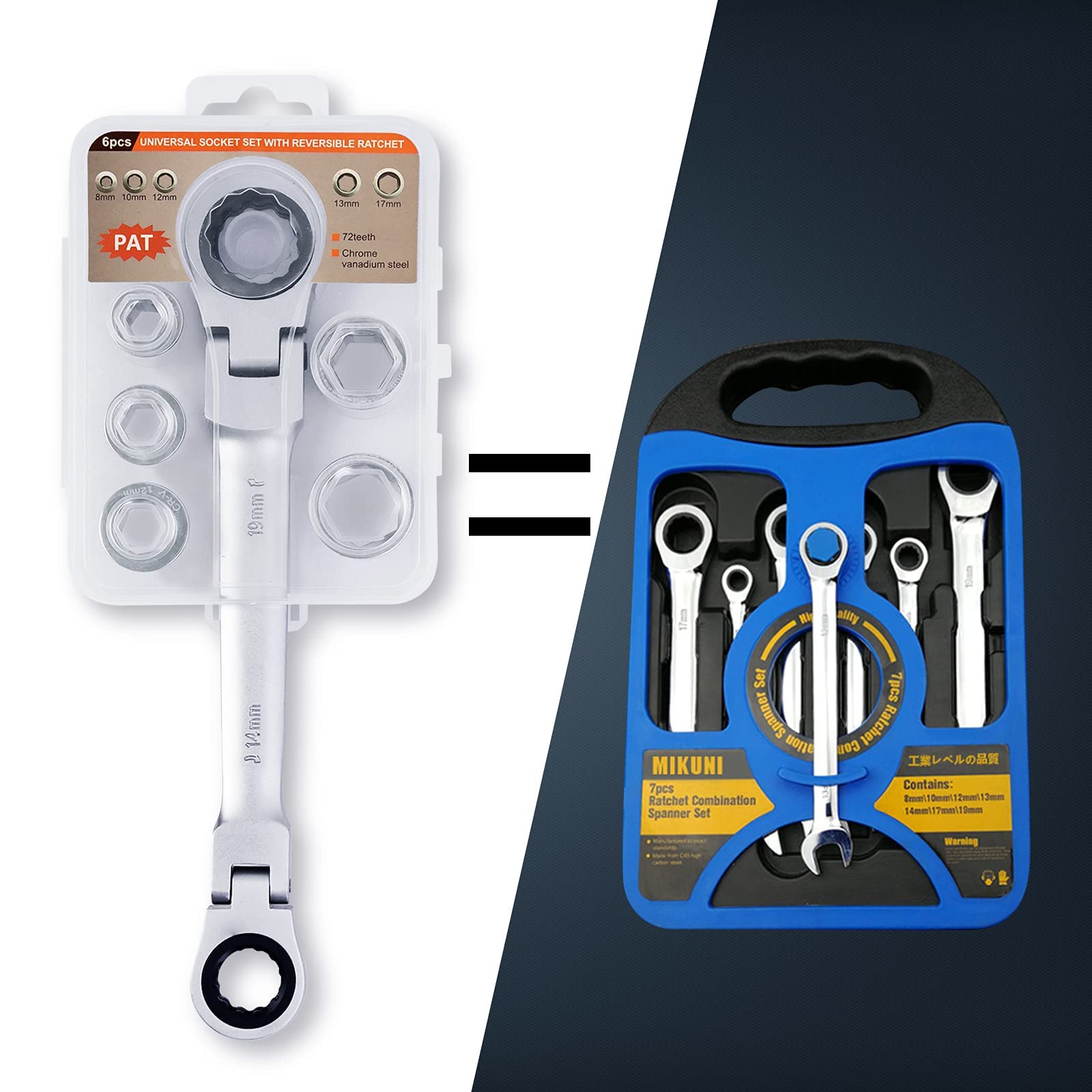 Mua LOSCHEN 180°Flex-Head Ratcheting Combination Wrench Set 7-in-1 ...