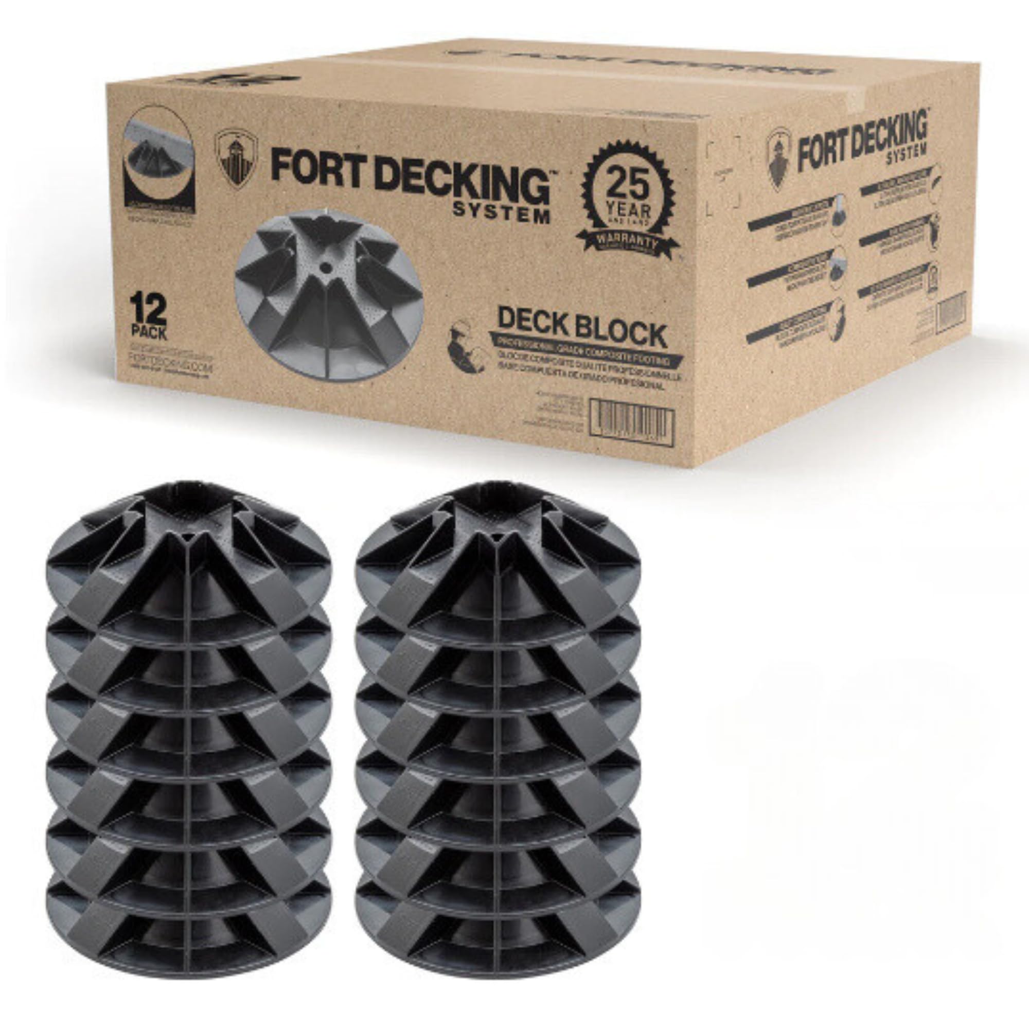 Fort Decking Systems Fort Decking 12-Inch Deck Blocks for Posts, Fits ...