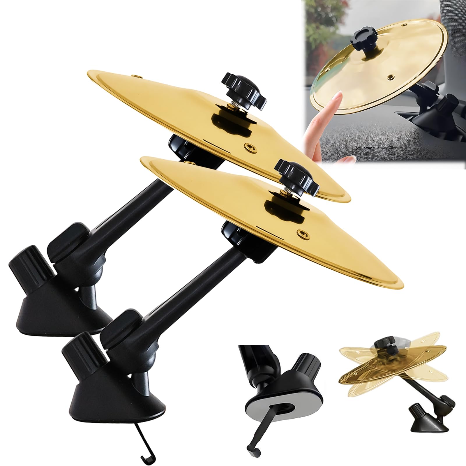 2 PCS Car Cymbal Air Vent,Car Crash Cymbal,Car symbol drum for car vent ...