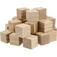 Amazon.com: KEILEOHO 100 PCS 1.25 Inch Small Wooden Blocks, Unfinished ...