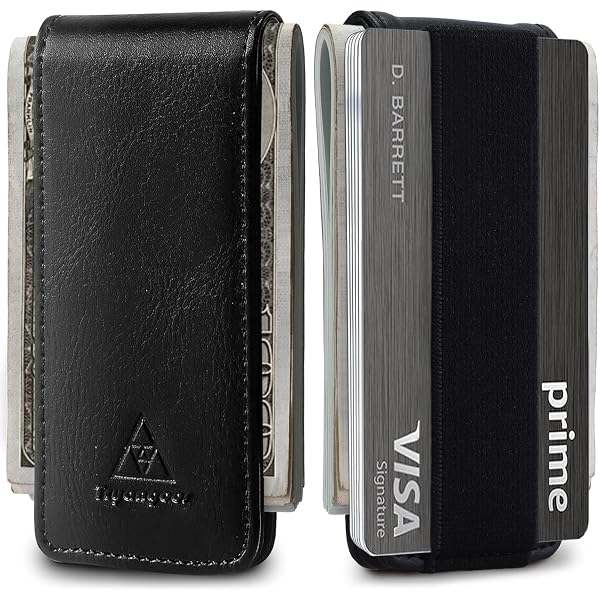 Money Clip Small Bifold Leather Wallet With Pull Strap - Clip Art ...