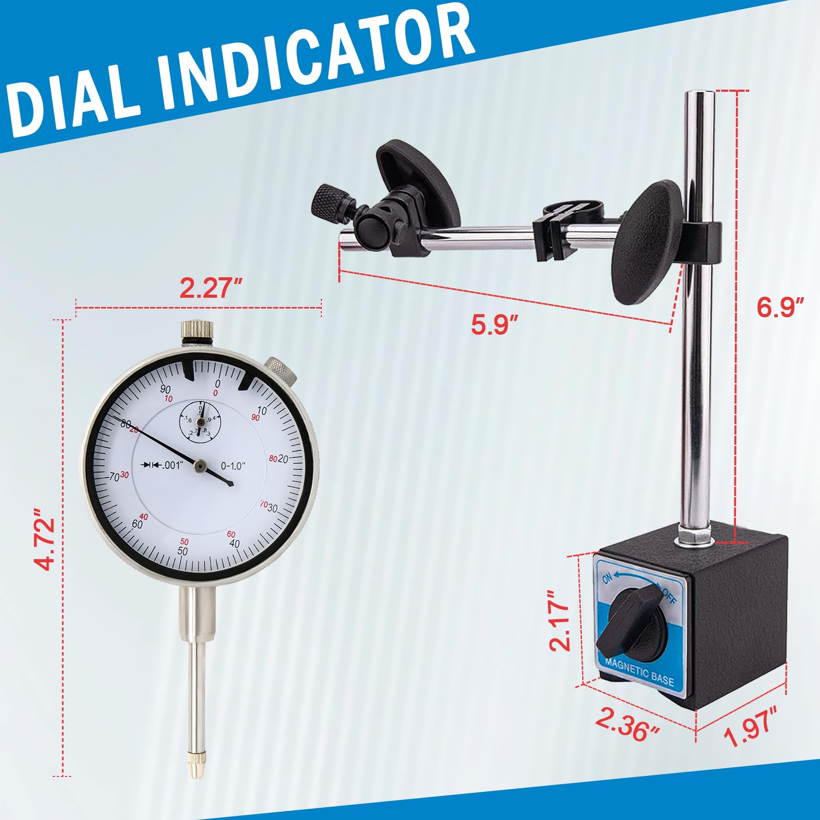 Mua Dial Indicator with Magnetic Base and Point Precision Inspection ...