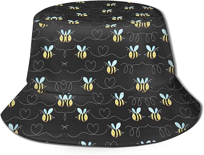 Unisex Breathable Print Bumble Bees Bucket Hat, Outdoor Fisherman Sun ...