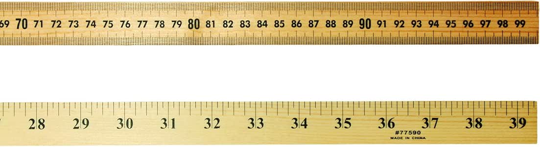 Amazon.com: Charles Leonard Wooden Yardstick Ruler, Natural Wood, 36 ...