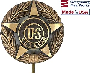 Amazon.com : Universal Veteran Bronze Grave Marker - Cemetery Memorial Flag Holder, Veteran ...