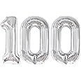 Amazon.com: KatchOn Silver 100 Balloon Number - 40 Inch | 100th ...